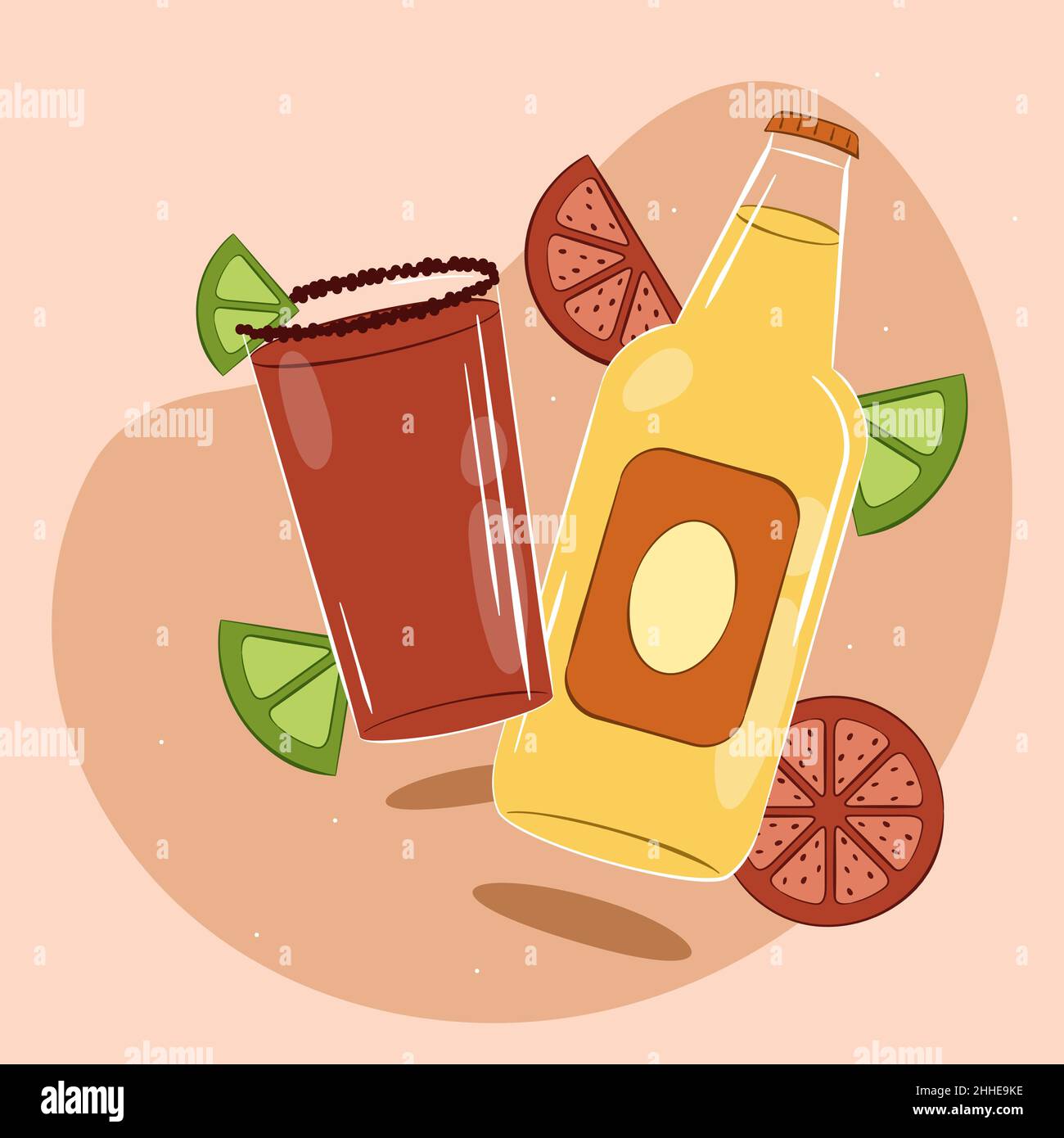 Hand drawn fresh michelada illustration Vector illustration Stock ...