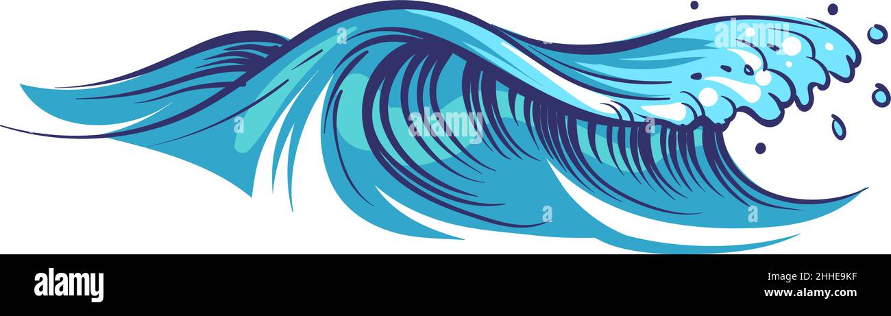 Ocean wave. Summer vacation symbol. Sea travel sign Stock Vector Image ...