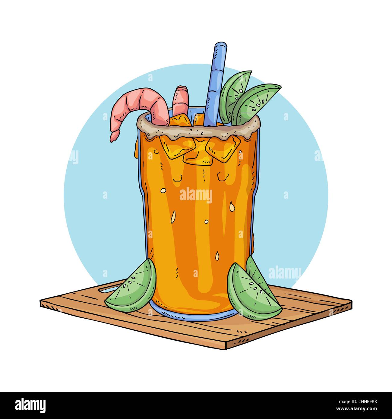 Hand drawn fresh michelada illustration Vector illustration Stock ...