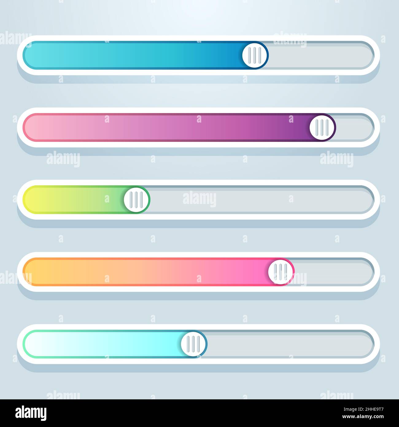 Gradient user interface sliders set Vector illustration Stock Vector Image & Art - Alamy
