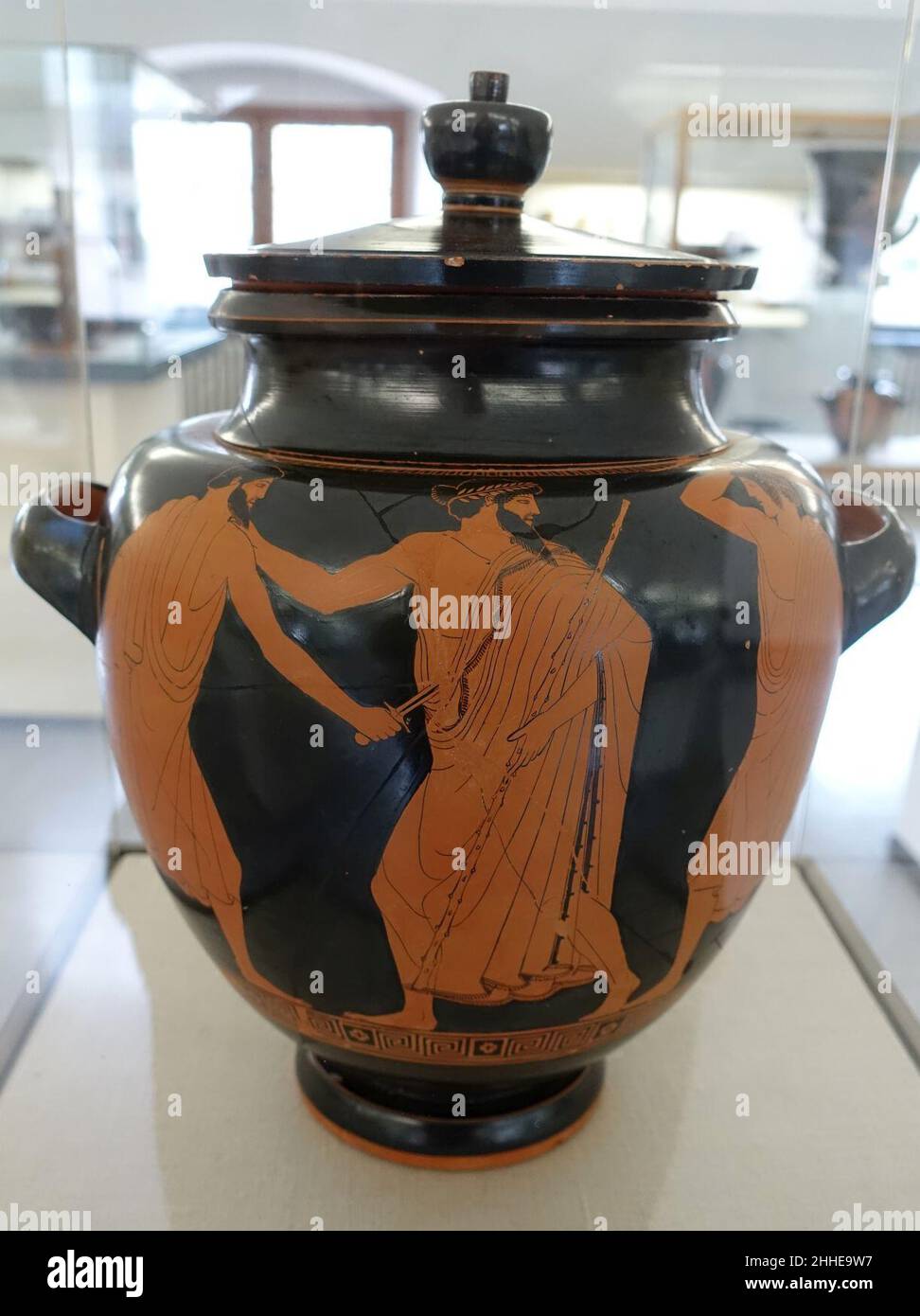 Stamnos with death of the tyrant Hipparchus, Syriskos Painter, Athens ...