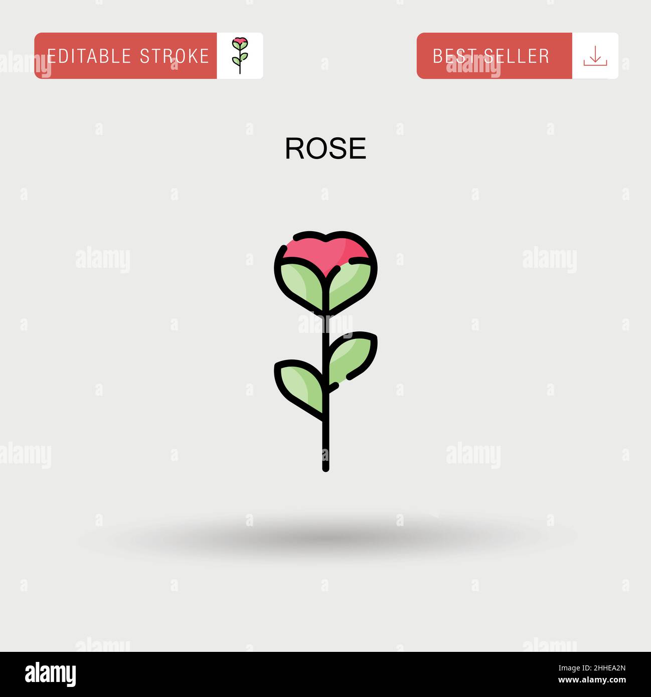Simple single rose Stock Vector Images - Alamy