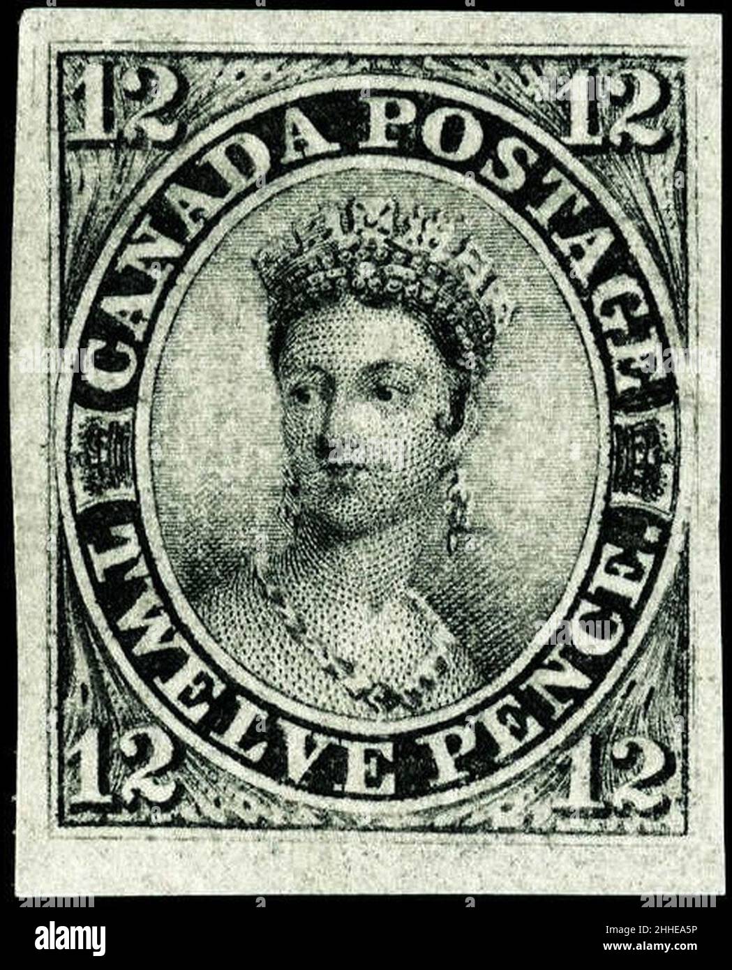 Stamp Canada 1851 12d black empress Stock Photo - Alamy