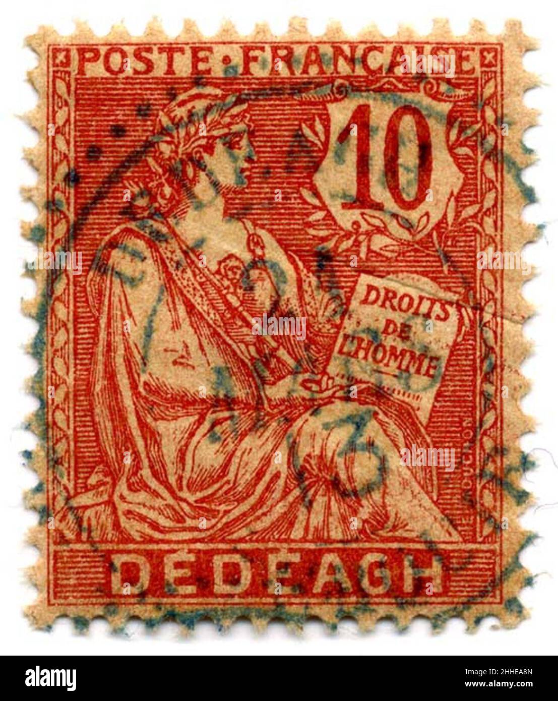 Stamp French PO Dedeagh 1902 10c Stock Photo - Alamy