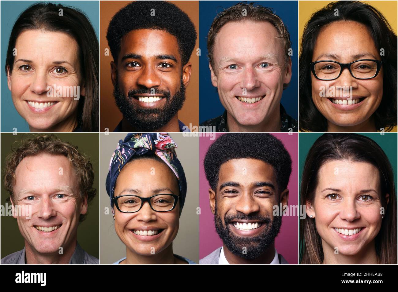 Group of people in a collage Stock Photo - Alamy