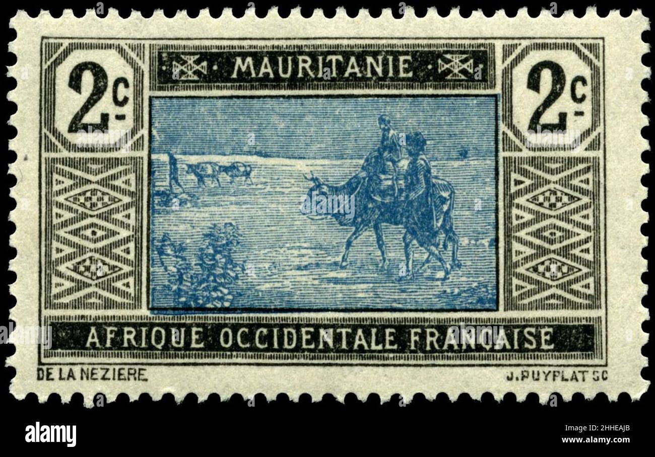 Stamp Mauritania 1913 2c Stock Photo - Alamy