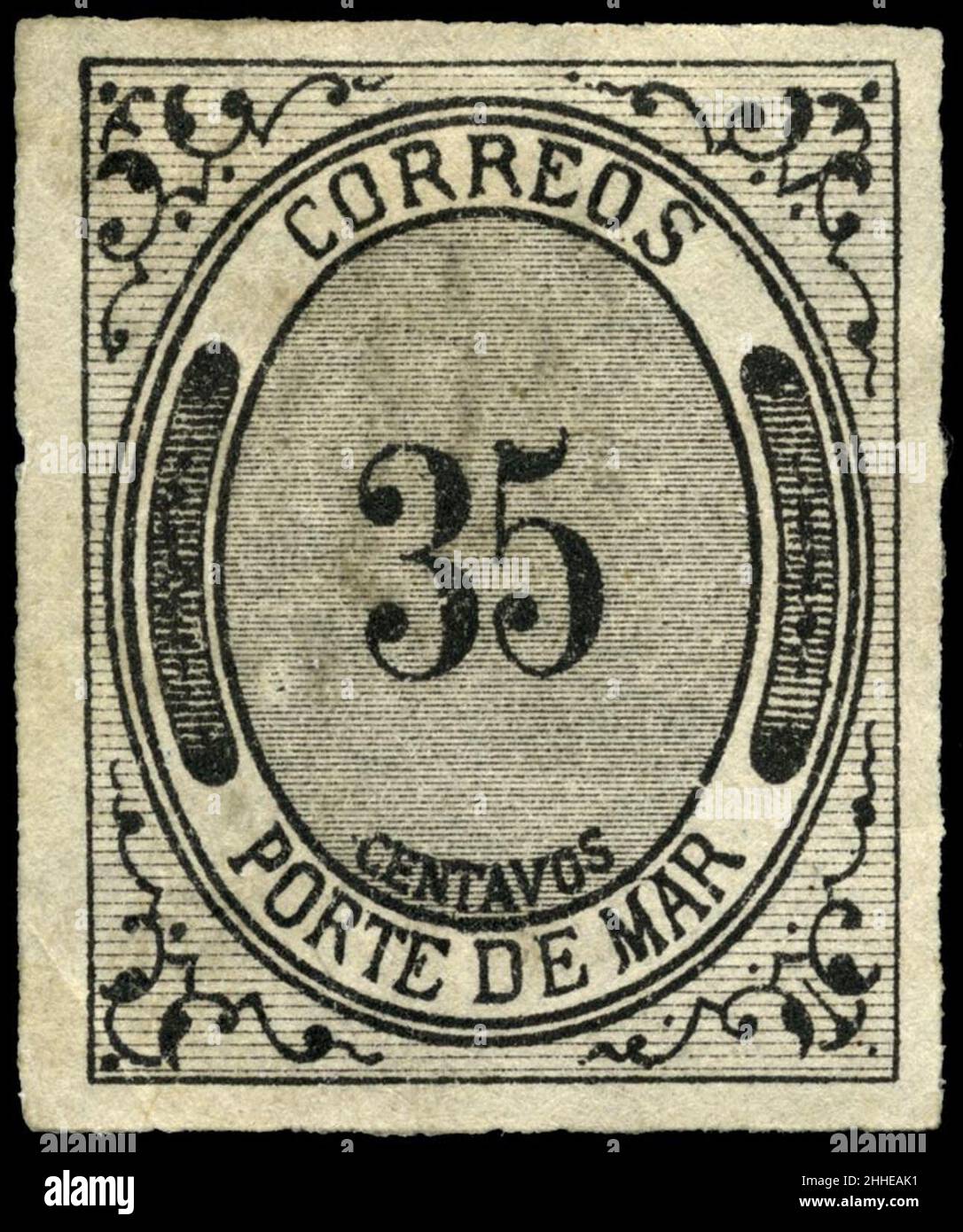 Stamp Mexico 1875 35c porte de mar Stock Photo - Alamy
