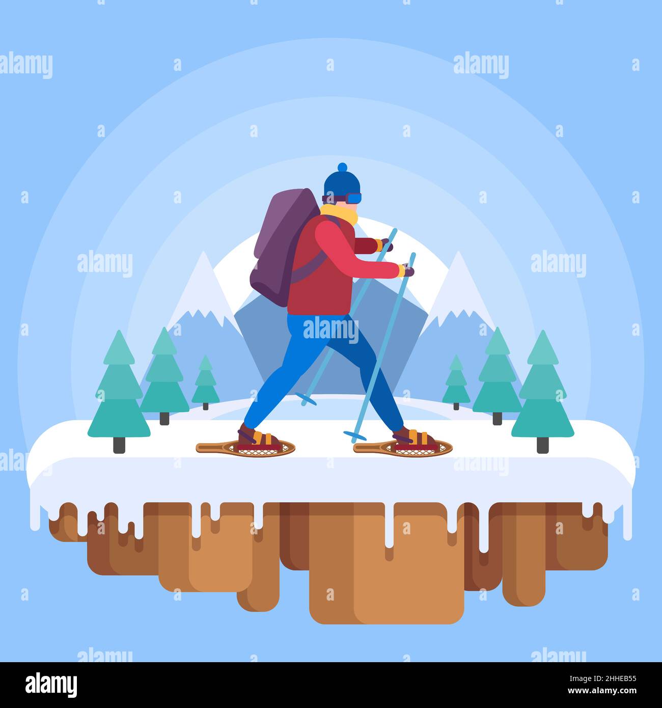 Snowshoeing Stock Vector Images - Alamy