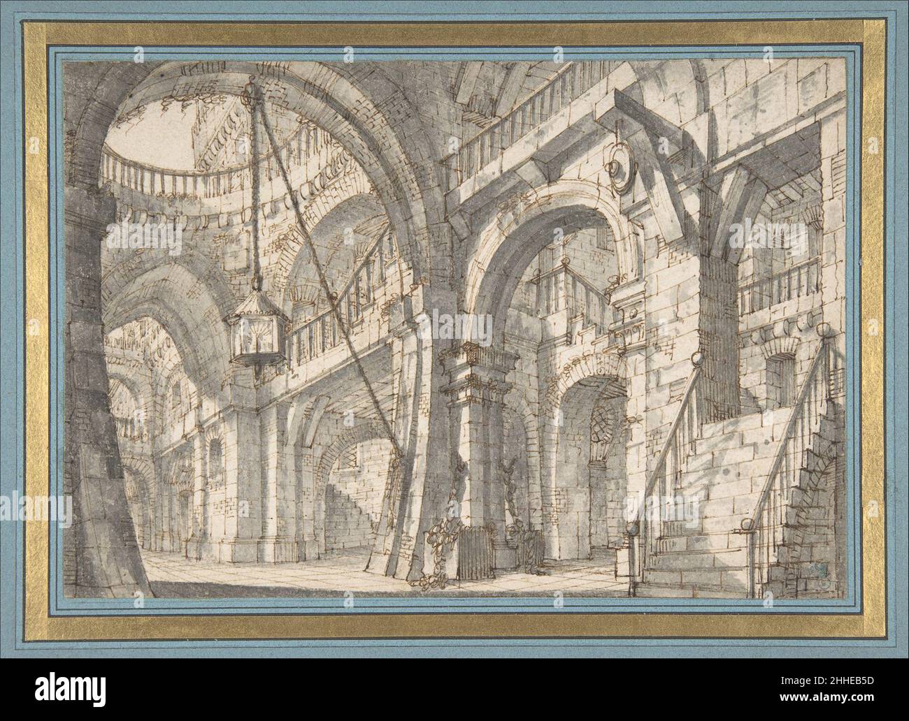 Perspective for a Stage Set with Stairs and Arches 1684–1737 Serafino ...