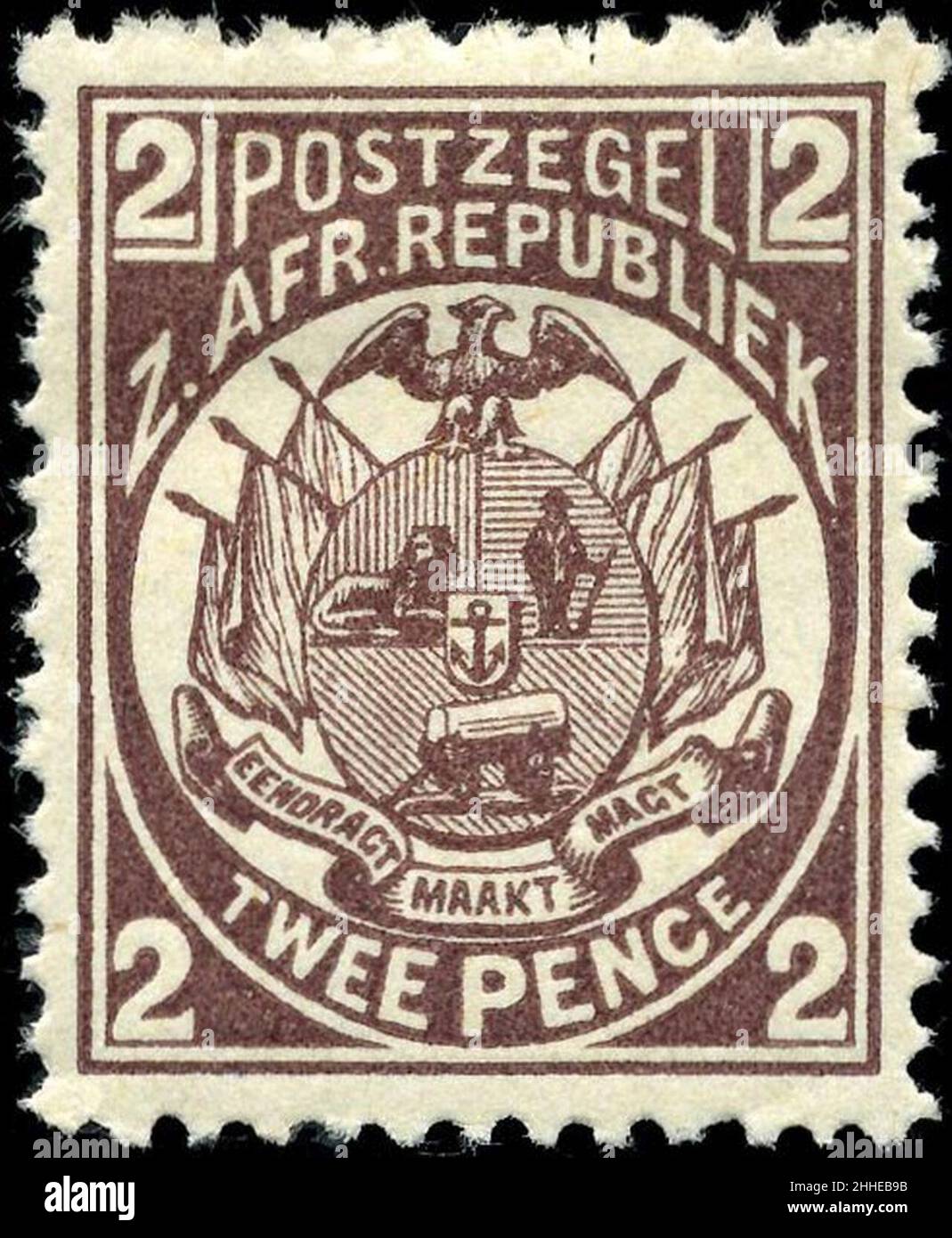 Stamp Transvaal 1885 2p Stock Photo - Alamy