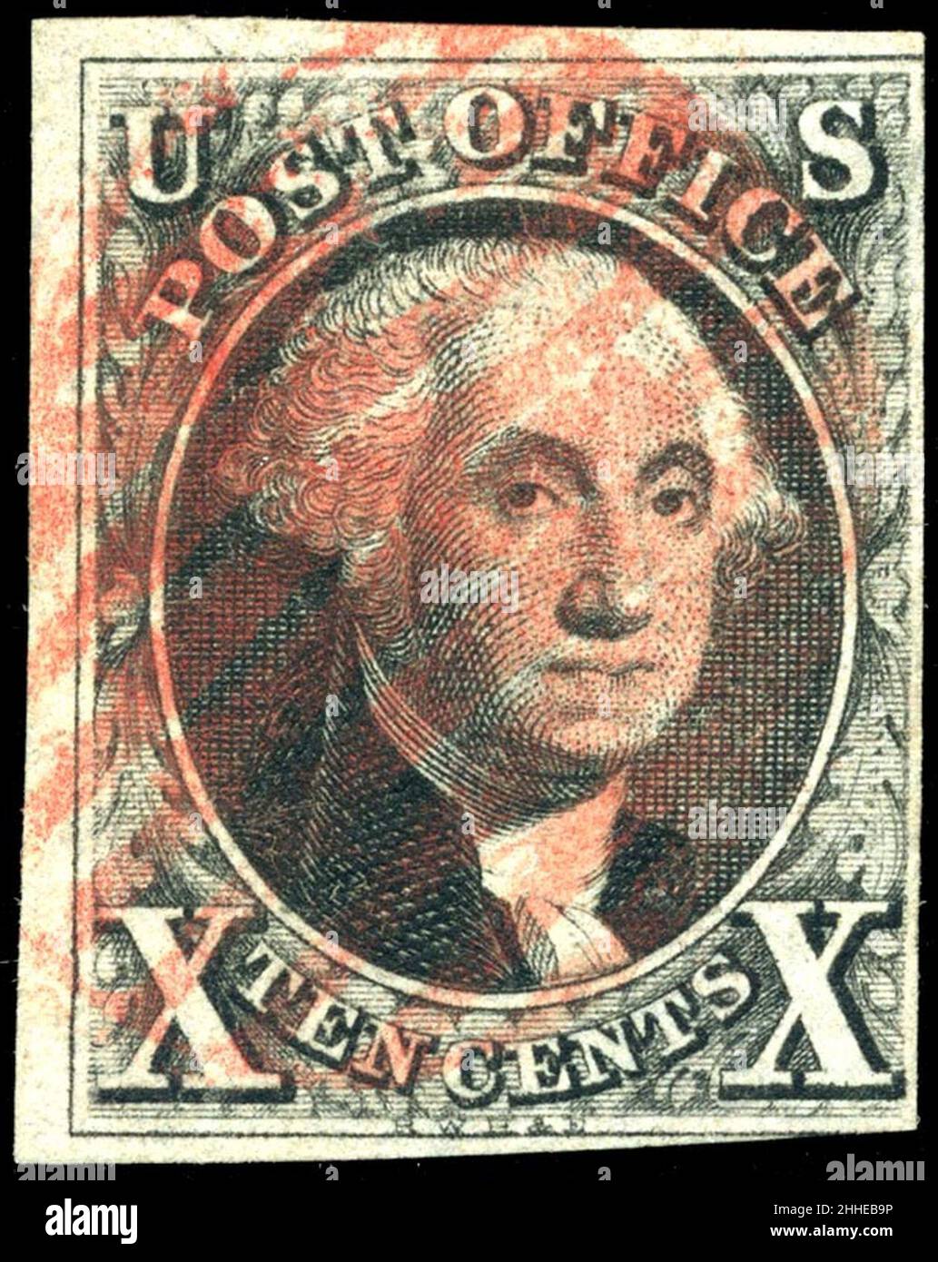 Stamp US 1847 10c Stock Photo - Alamy