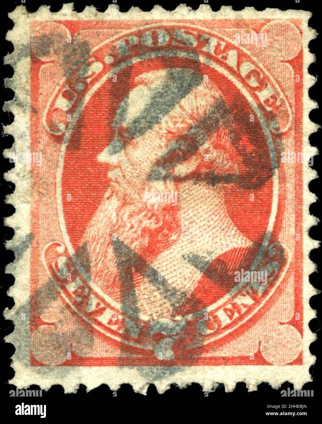 Stamp US 1870 7c Stanton Stock Photo - Alamy