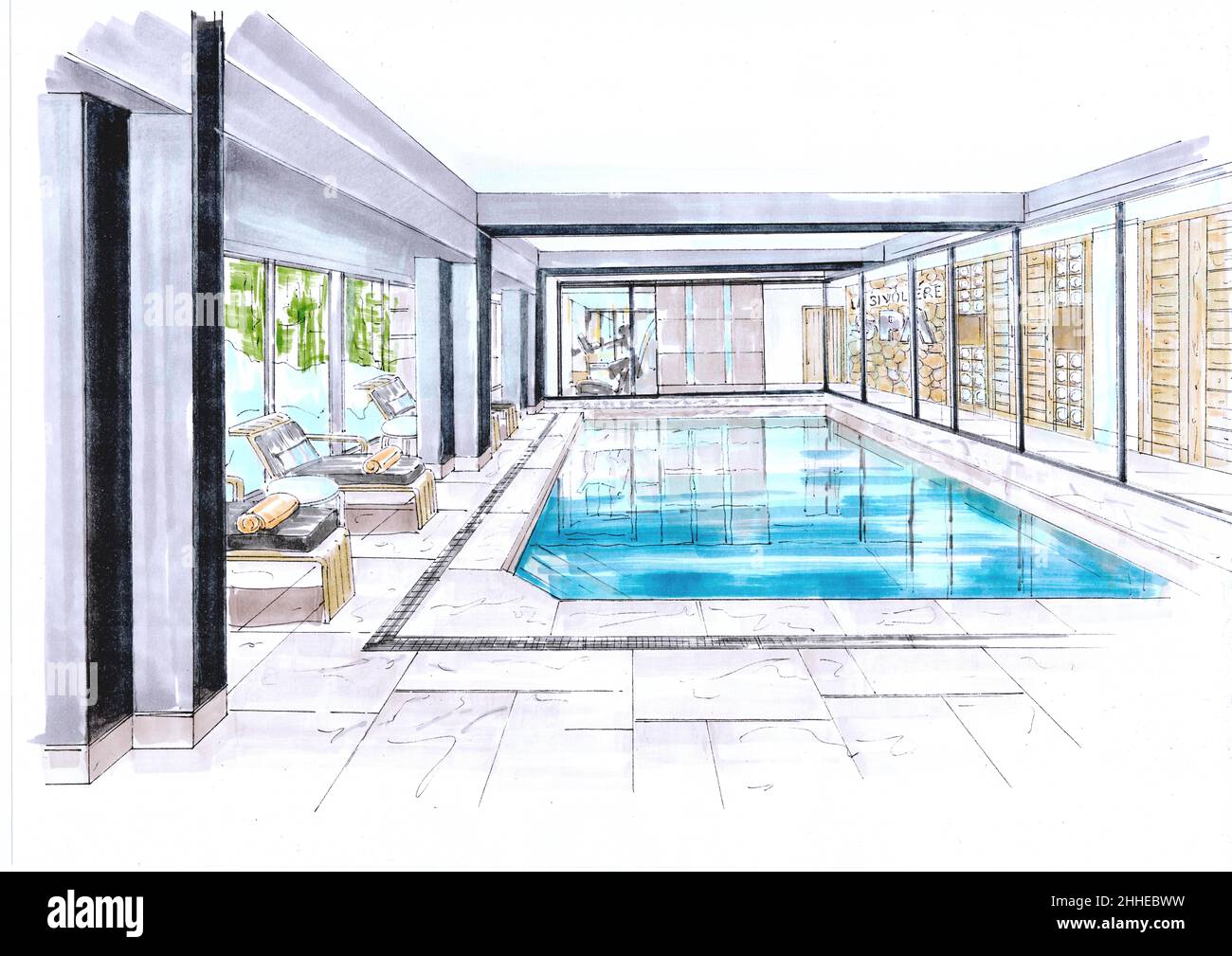 Spa sketch hi-res stock photography and images - Alamy