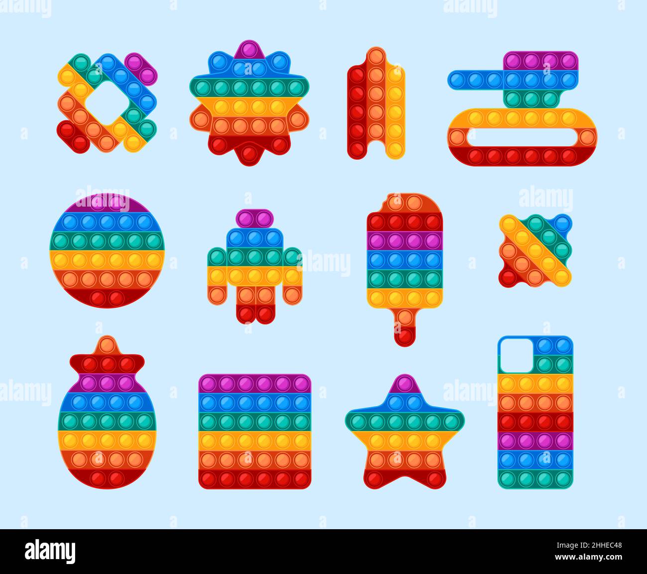 Trendy pop it toys. Entertainment puzzles for kids antistress colored ...