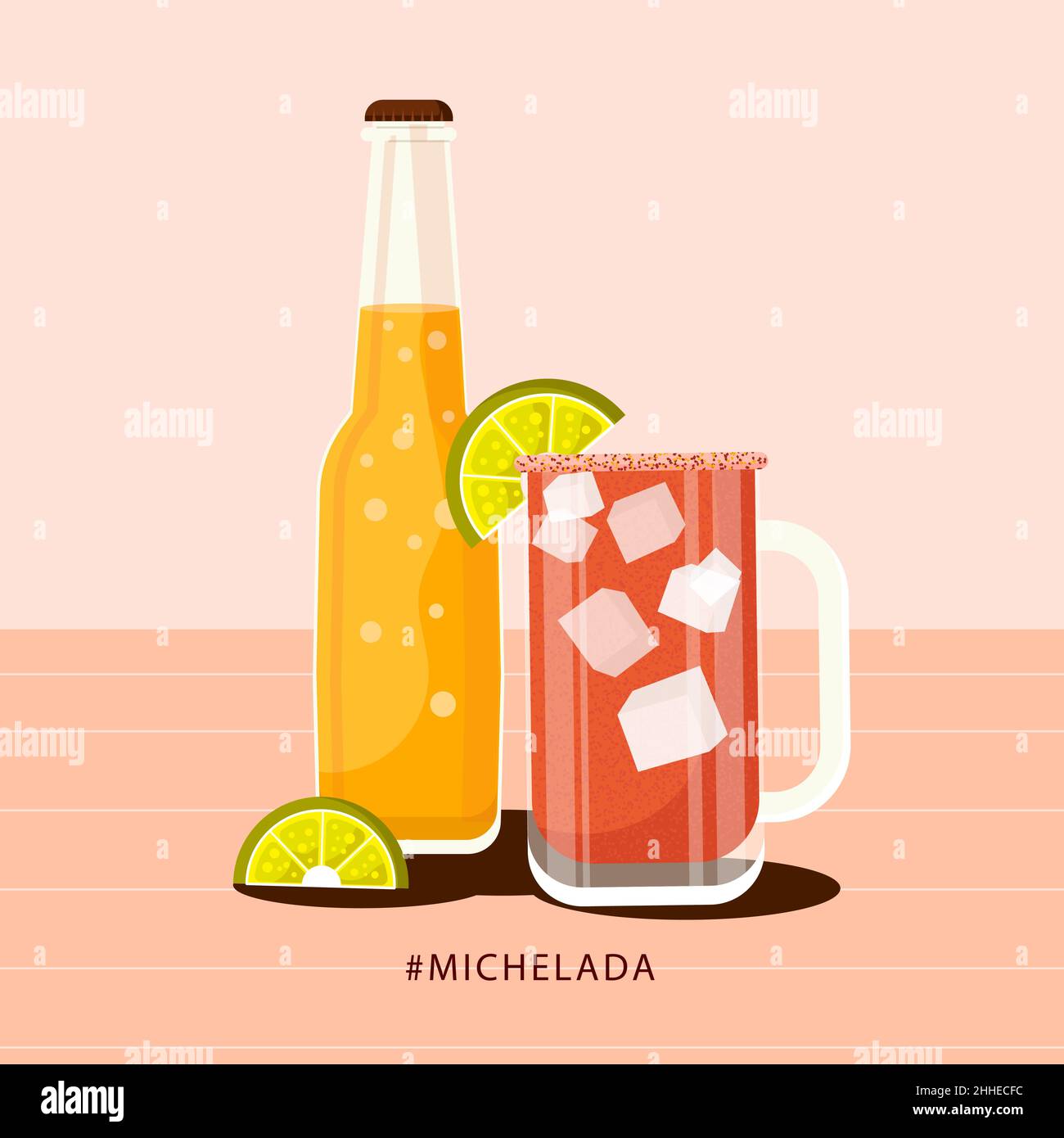 Hand drawn fresh michelada illustration Vector illustration Stock ...