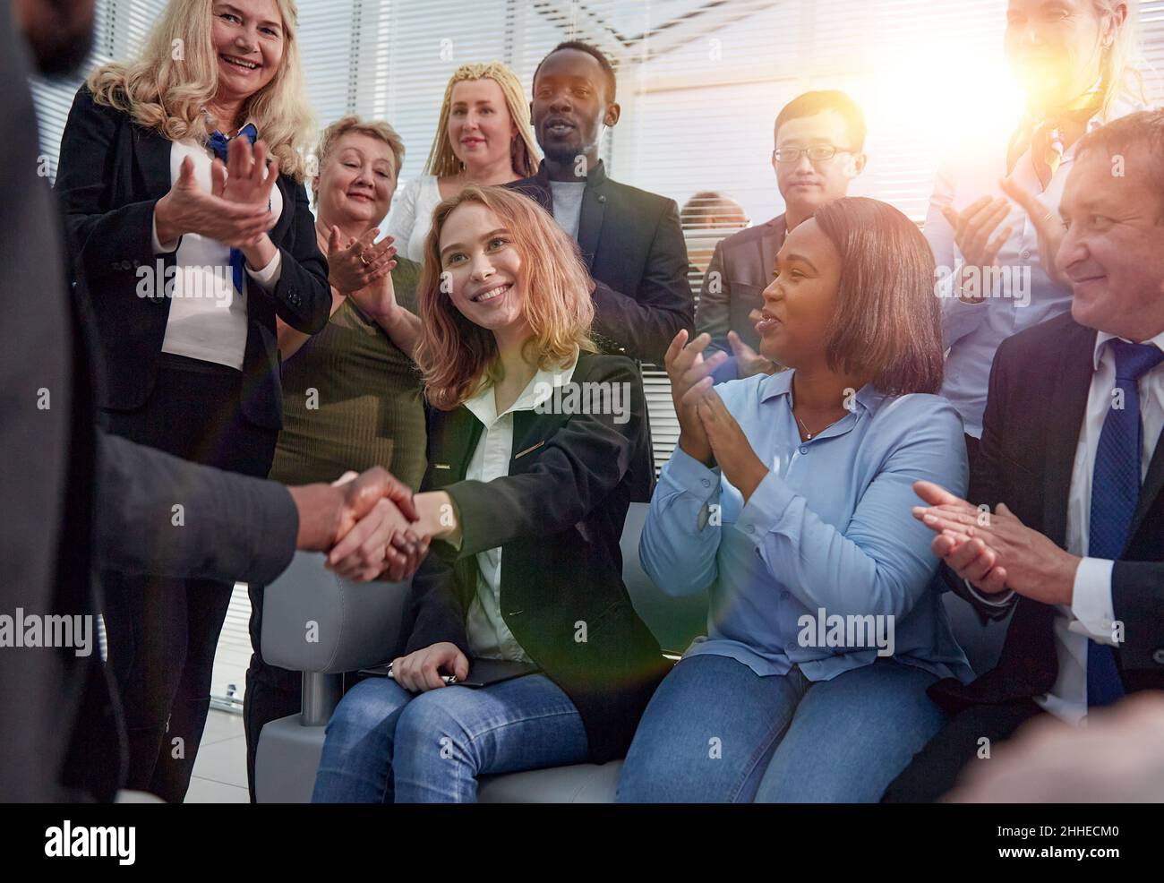 International business partners have introductionary handshake Stock Photo - Alamy