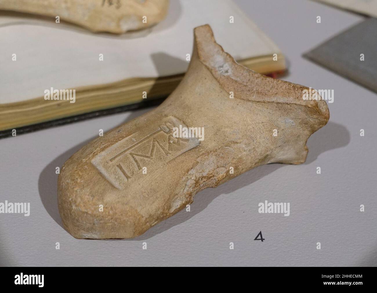 Stamped Rhodian jar handle, 1 of 2, Samaria, Palestine, mid 2nd century ...