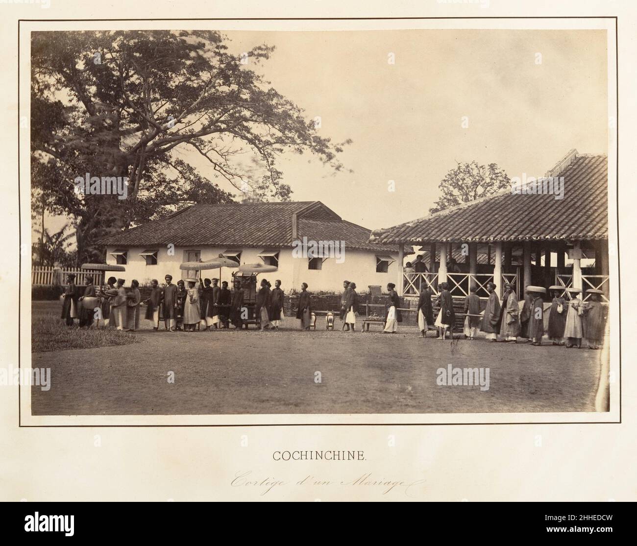 Cortège d'un mariage, Cochinchine 1866 Emile Gsell French. Cortège d'un ...