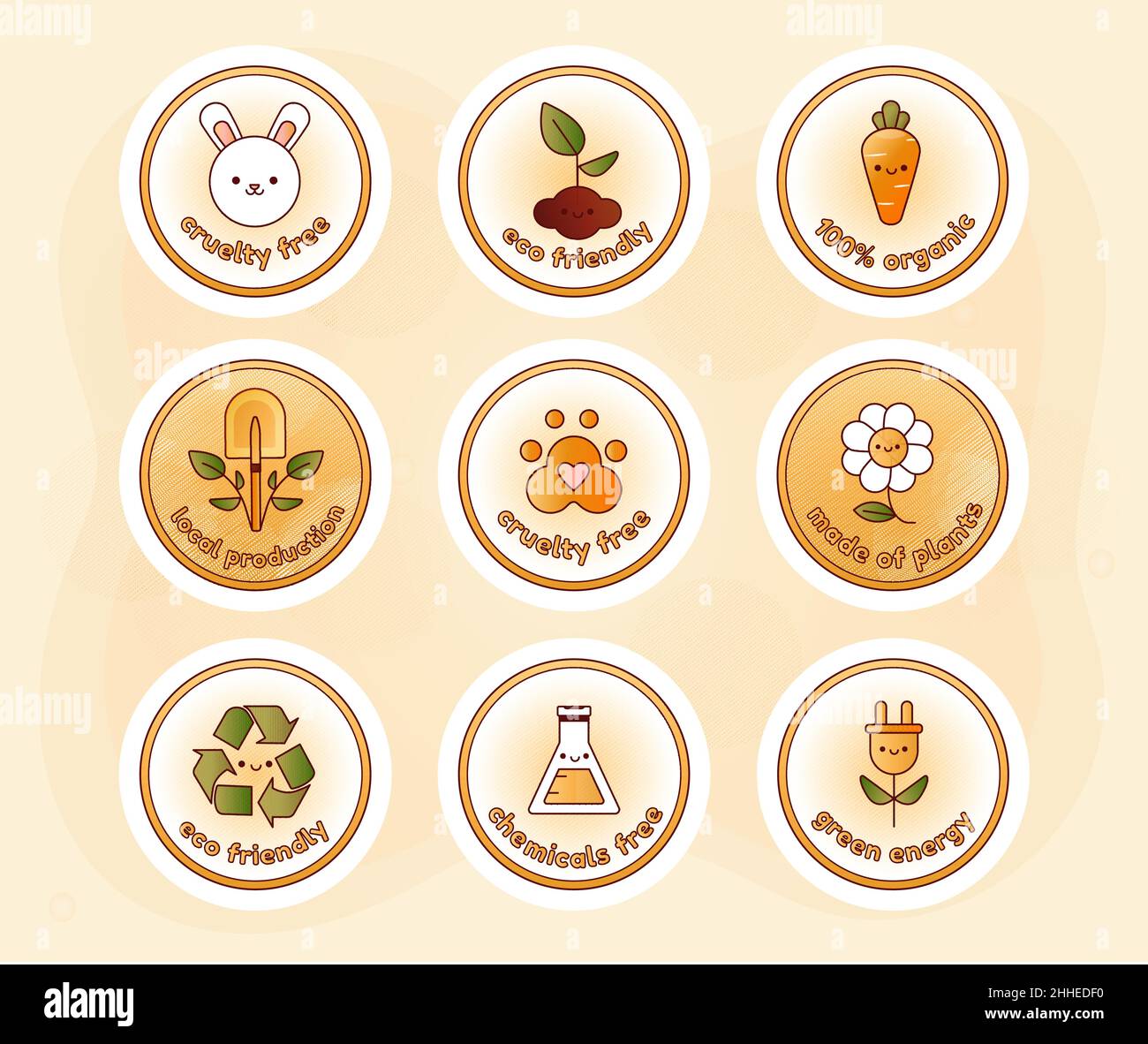 Gradient eco friendly labels Vector illustration Stock Vector Image ...