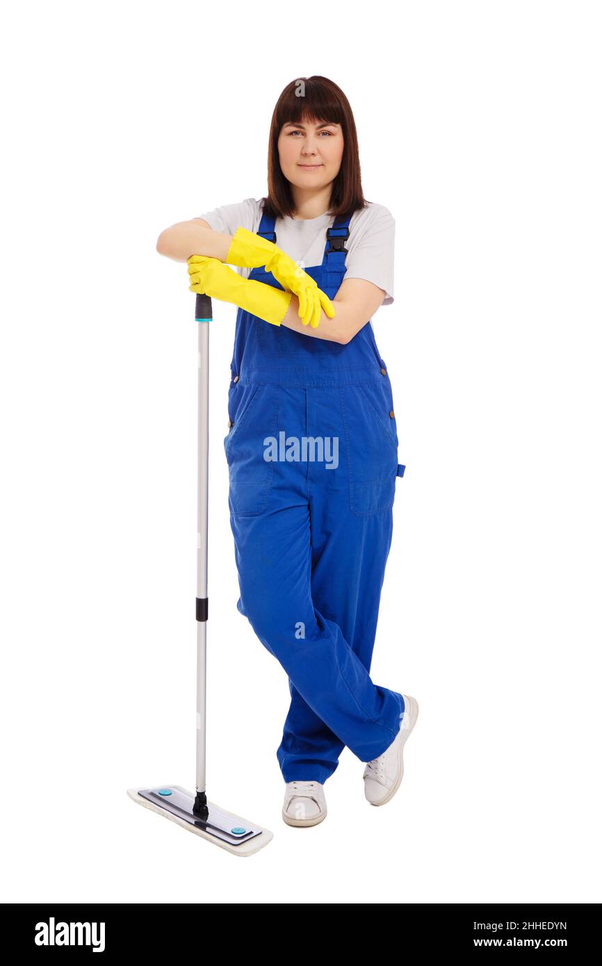 professional cleaning service concept - portrait of attractive woman ...