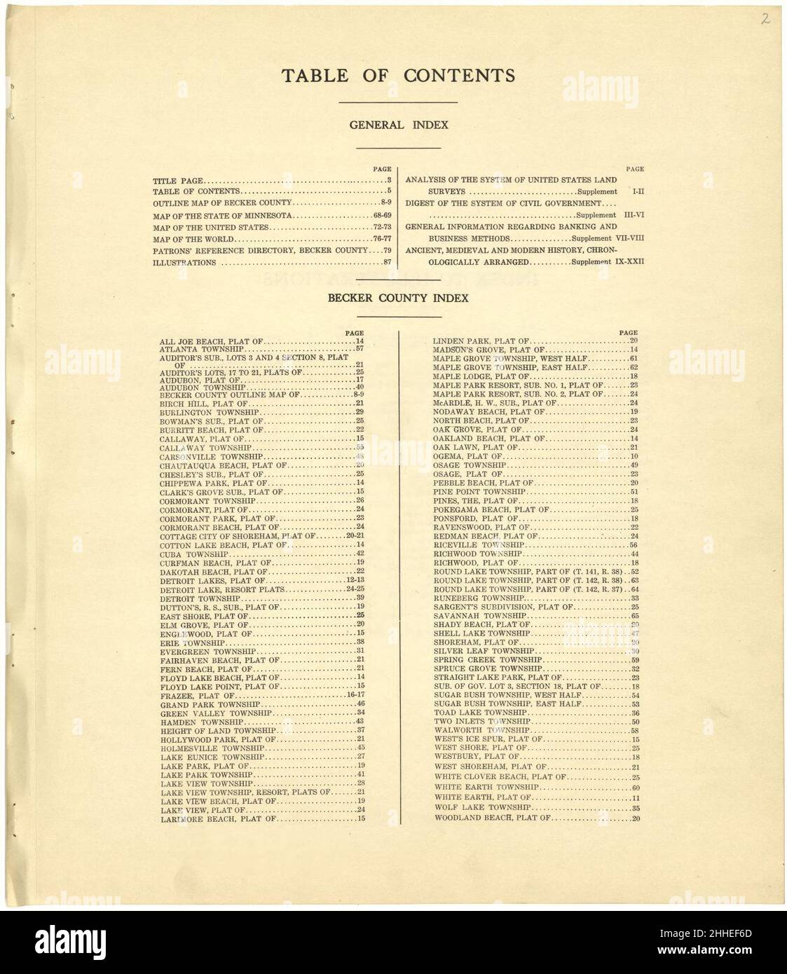 Standard atlas of Becker County, Minnesota - including a plat book of ...
