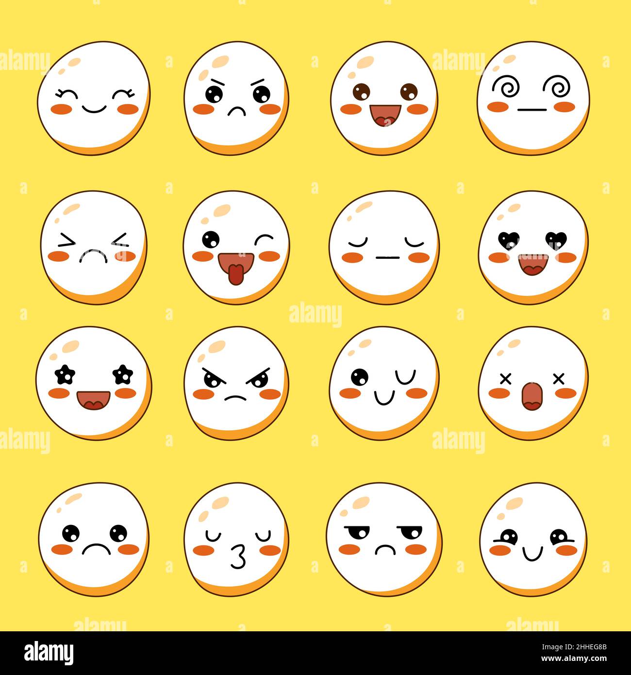 Smile characters. Funny emoticon cute faces with various emotions sad ...