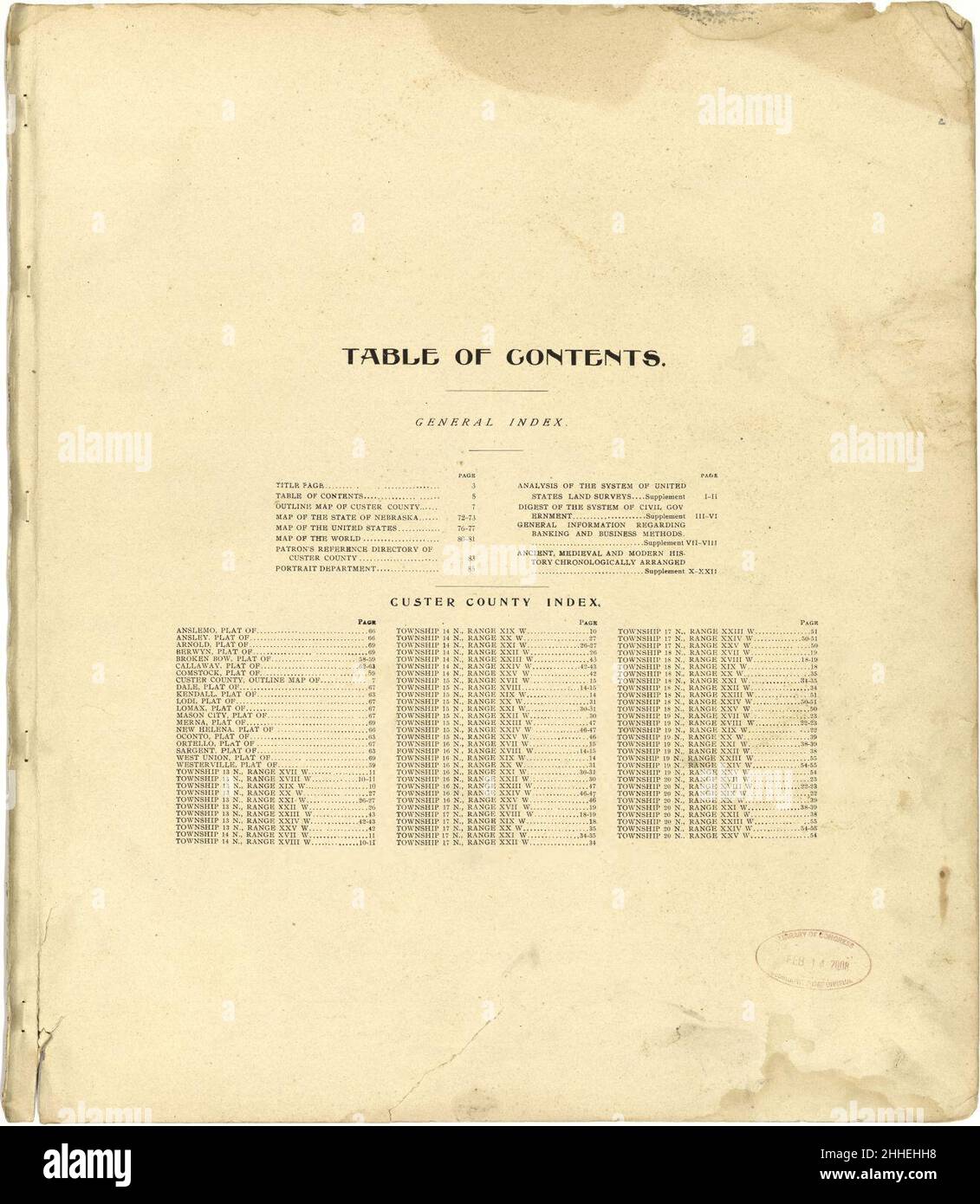 Standard atlas of Custer County, Nebraska - including a plat book of ...