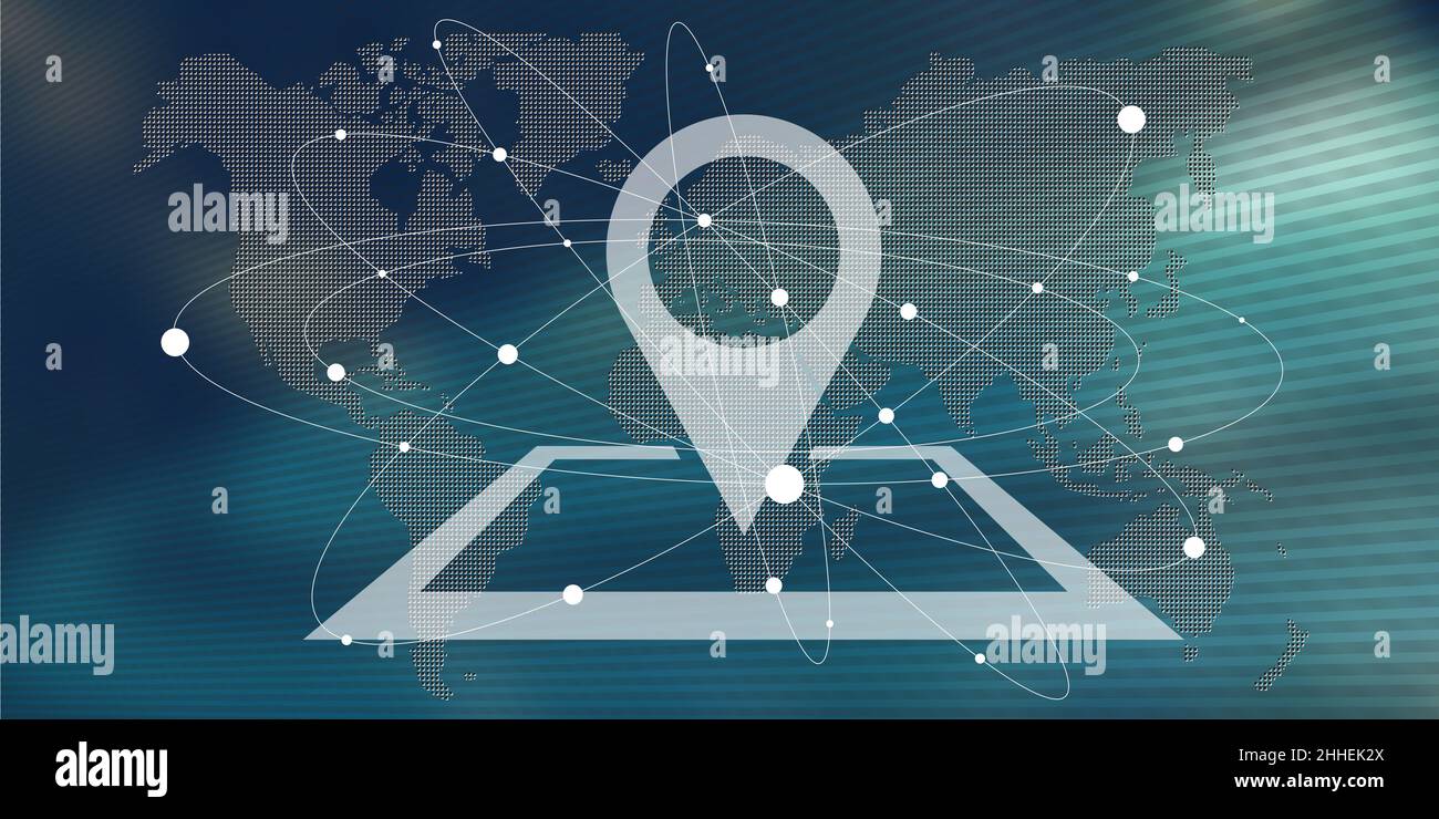 Illustration of a gps concept Stock Photo - Alamy