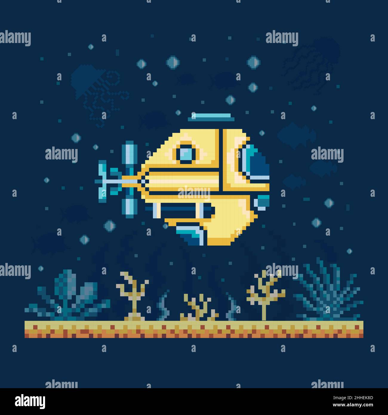 Landscape underwater ocean floor Stock Vector Images - Alamy