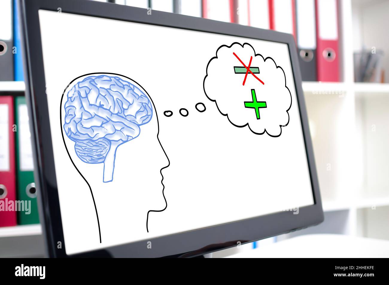 Positive thought concept shown on a computer screen Stock Photo - Alamy