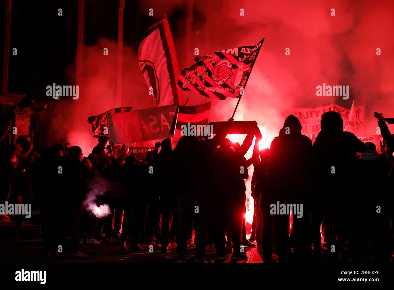 San Siro stadium, Milan, Italy, January 23, 2022, AC Milan Curva Sud ...