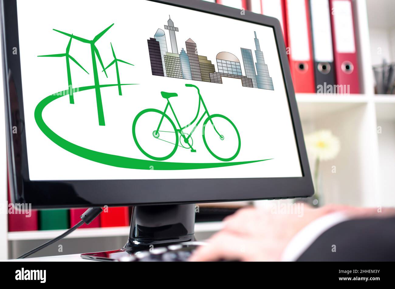 Eco friendly concept shown on a computer screen Stock Photo - Alamy