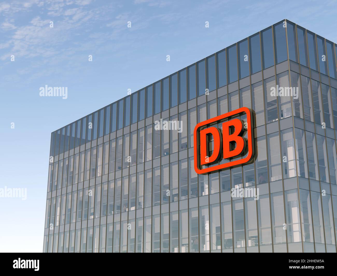 Berlin, Germany. January 9, 2022. Editorial Use Only, 3D CGI. Deutsche ...