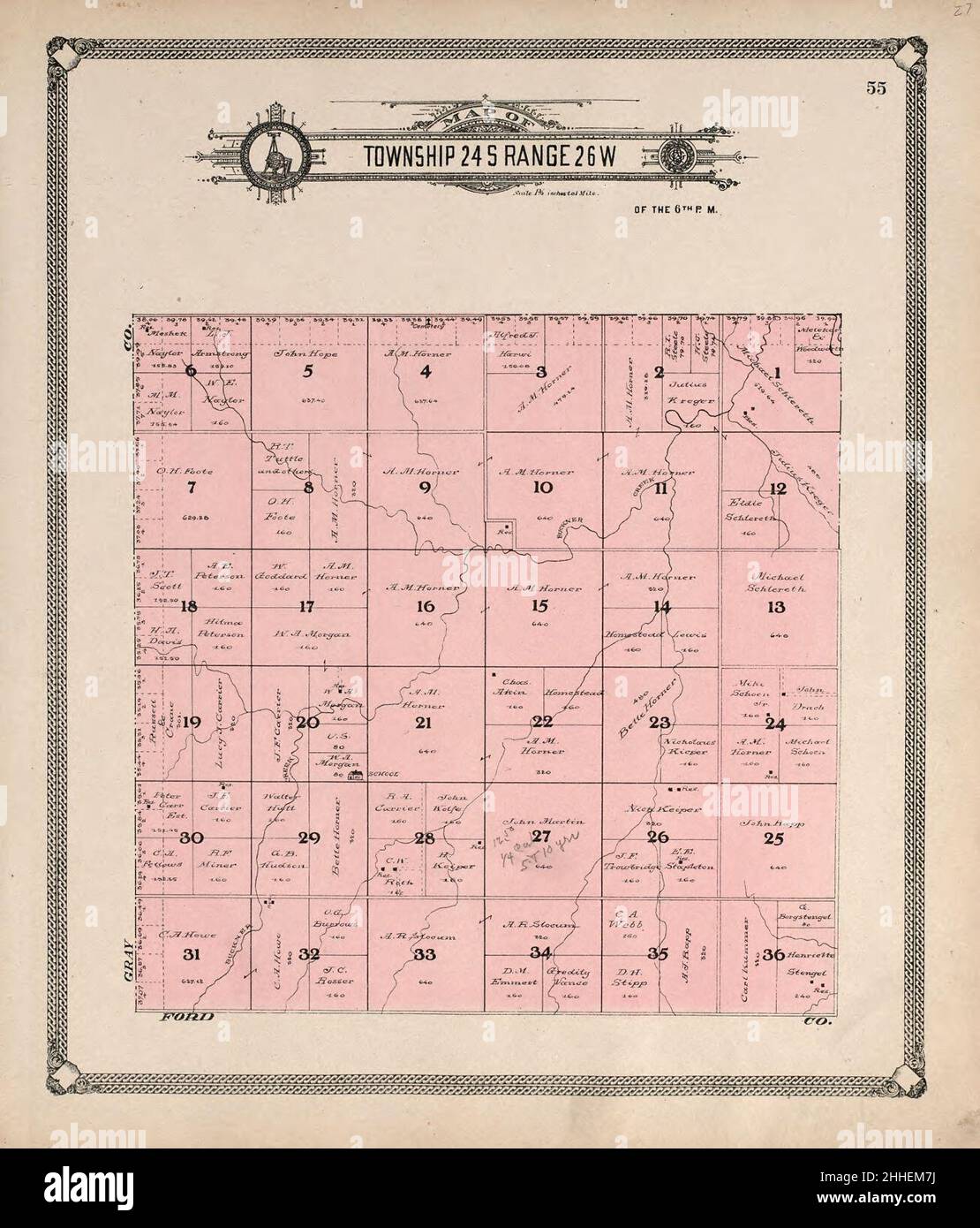 Hodgeman county map hi-res stock photography and images - Alamy
