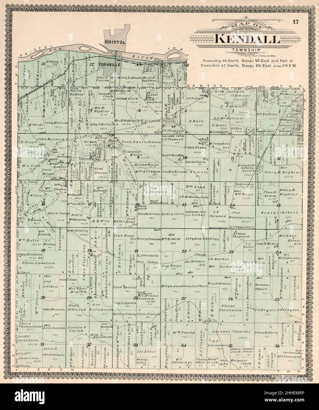Standard Atlas Of Kendall County Illinois Including A Plat Book Of The Villages Cities And