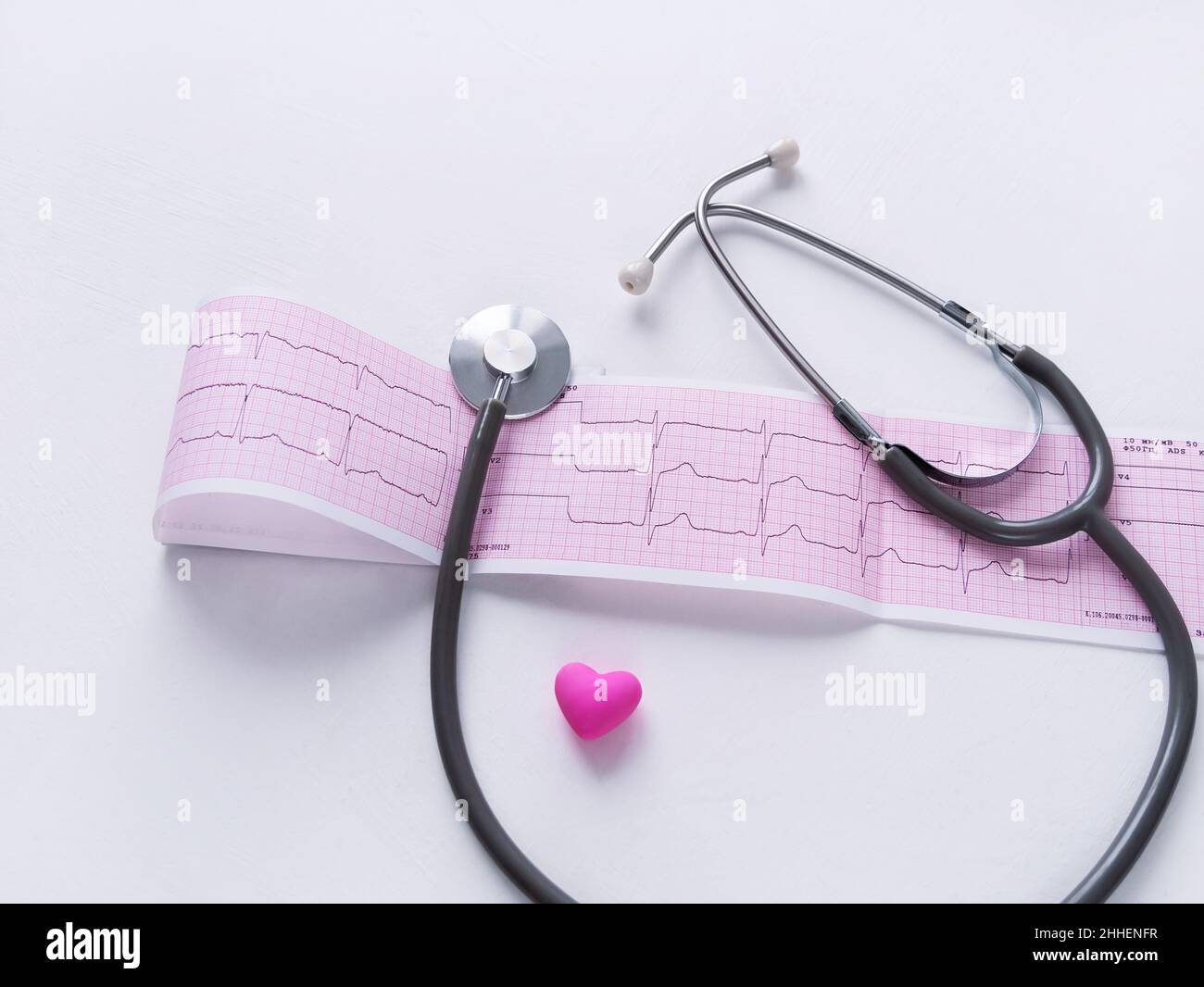 ECG diagram paper phonendoscope medical examination background ...