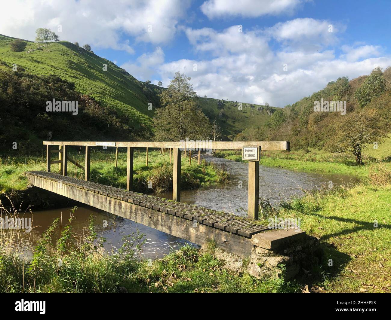 Footbridge Over River Dove, Dove Dale, Peak District, Private Fishing ...