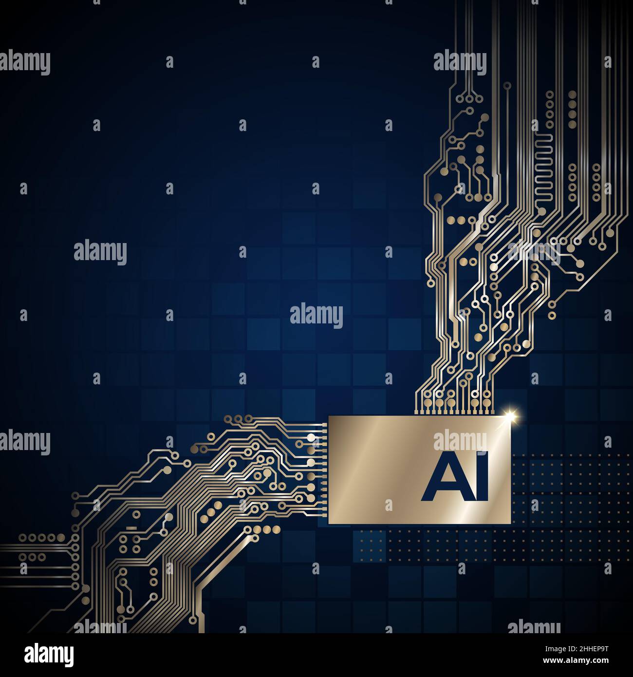 Artificial intelligence, ai. Circuit board background, concept design ...