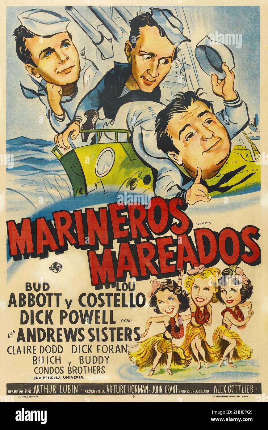 BUD ABBOTT and LOU COSTELLO in IN THE NAVY (1941), directed by ARTHUR ...