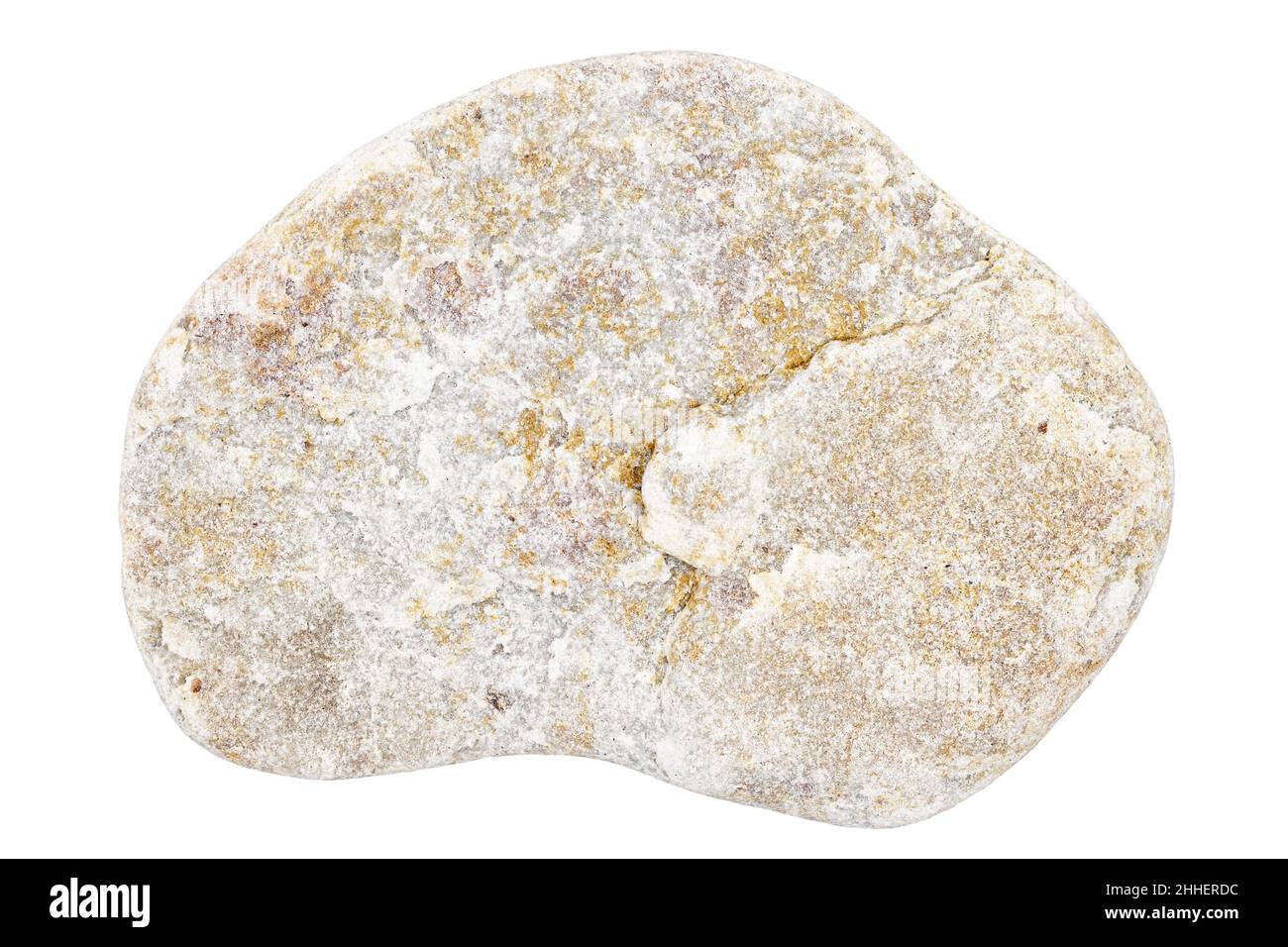 Top view of single gray pebble isolated on white background Stock Photo ...