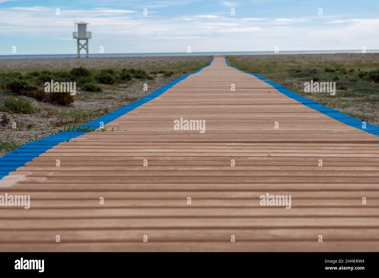 Boardwalk Path to infinity, Garrucha Beach, Almeria province, Andalucía ...
