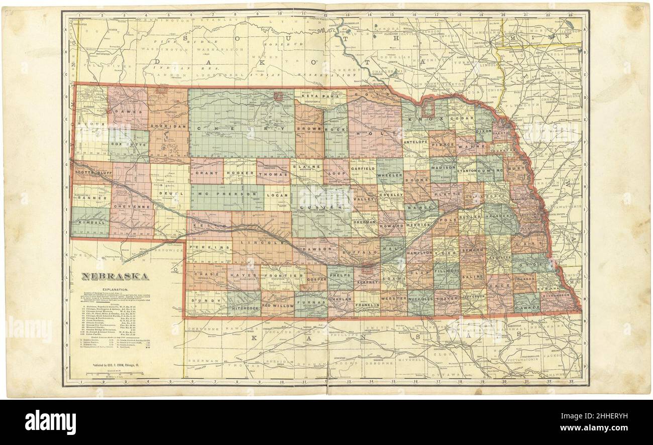 Seward county map hi-res stock photography and images - Alamy