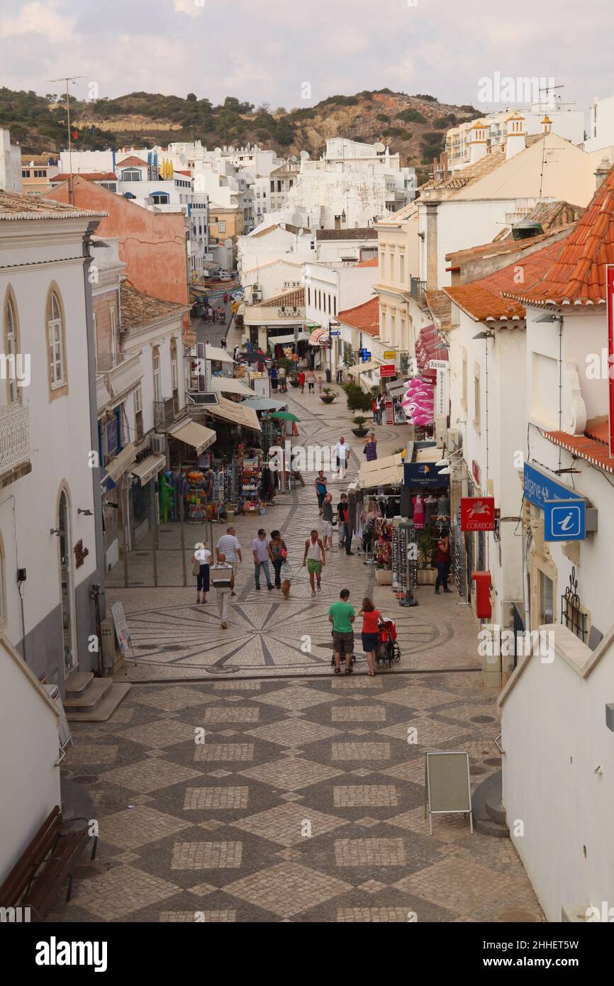 Looking Down On Rua 5 de Outubro Albufeira, shopping and dining street ...