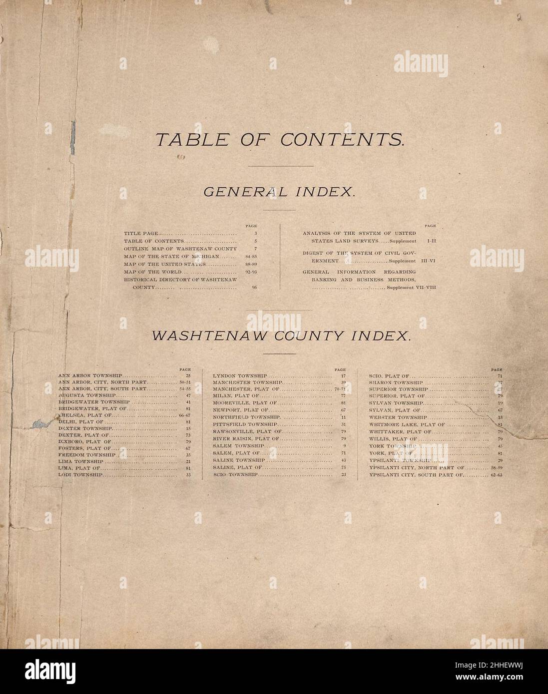 Standard atlas of Washtenaw County, Michigan - including a plat book of ...