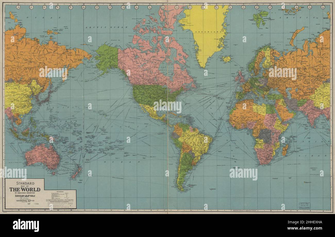 Standard map of the World Stock Photo - Alamy