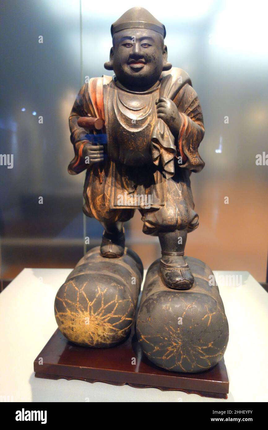 Standing Daikokuten (Mahakala) by Kaiken, Nanbokucho period, dated 1347 ...