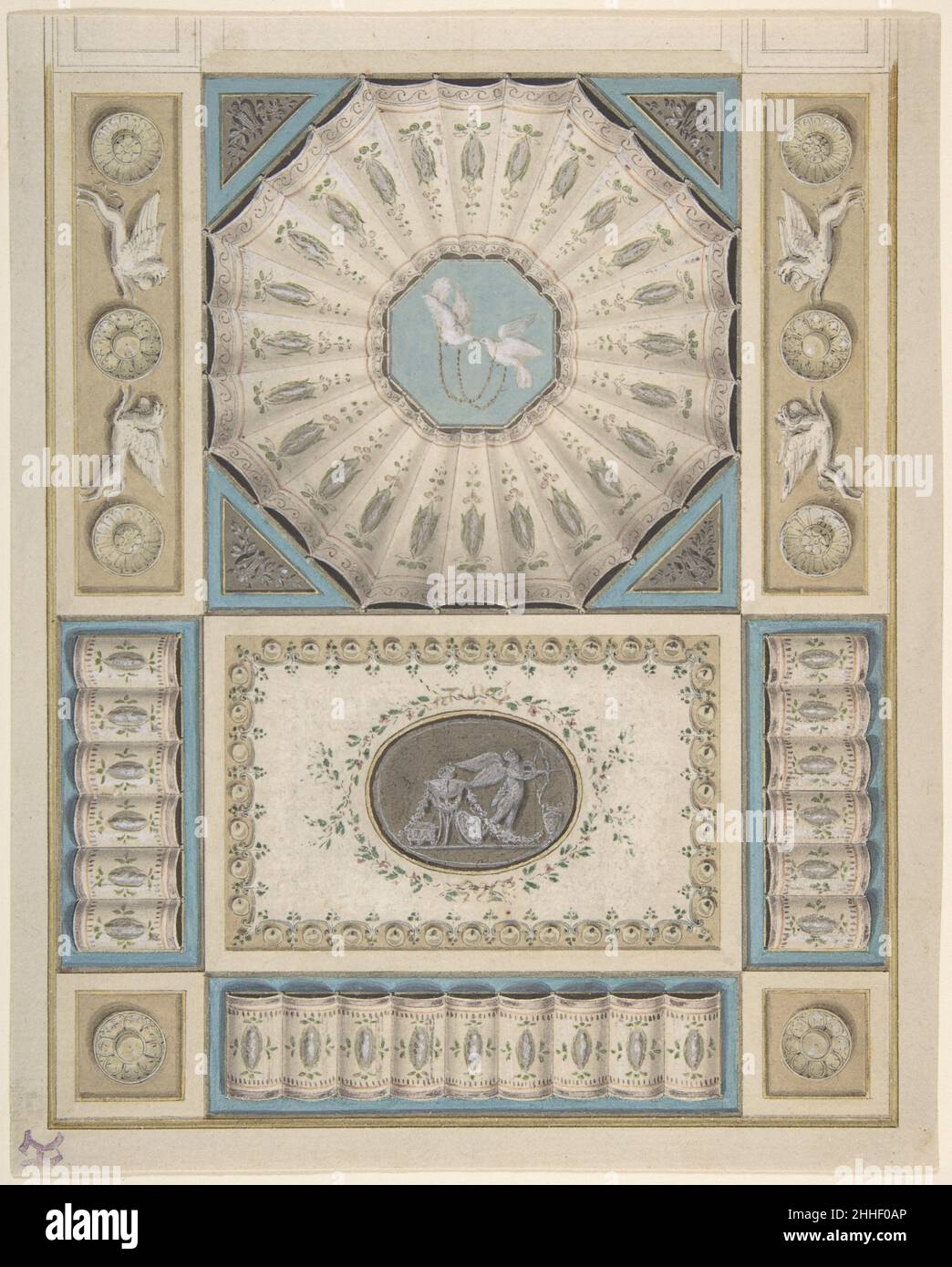 Design for Ceiling Decoration in Neoclassical Style 1790 Anonymous ...