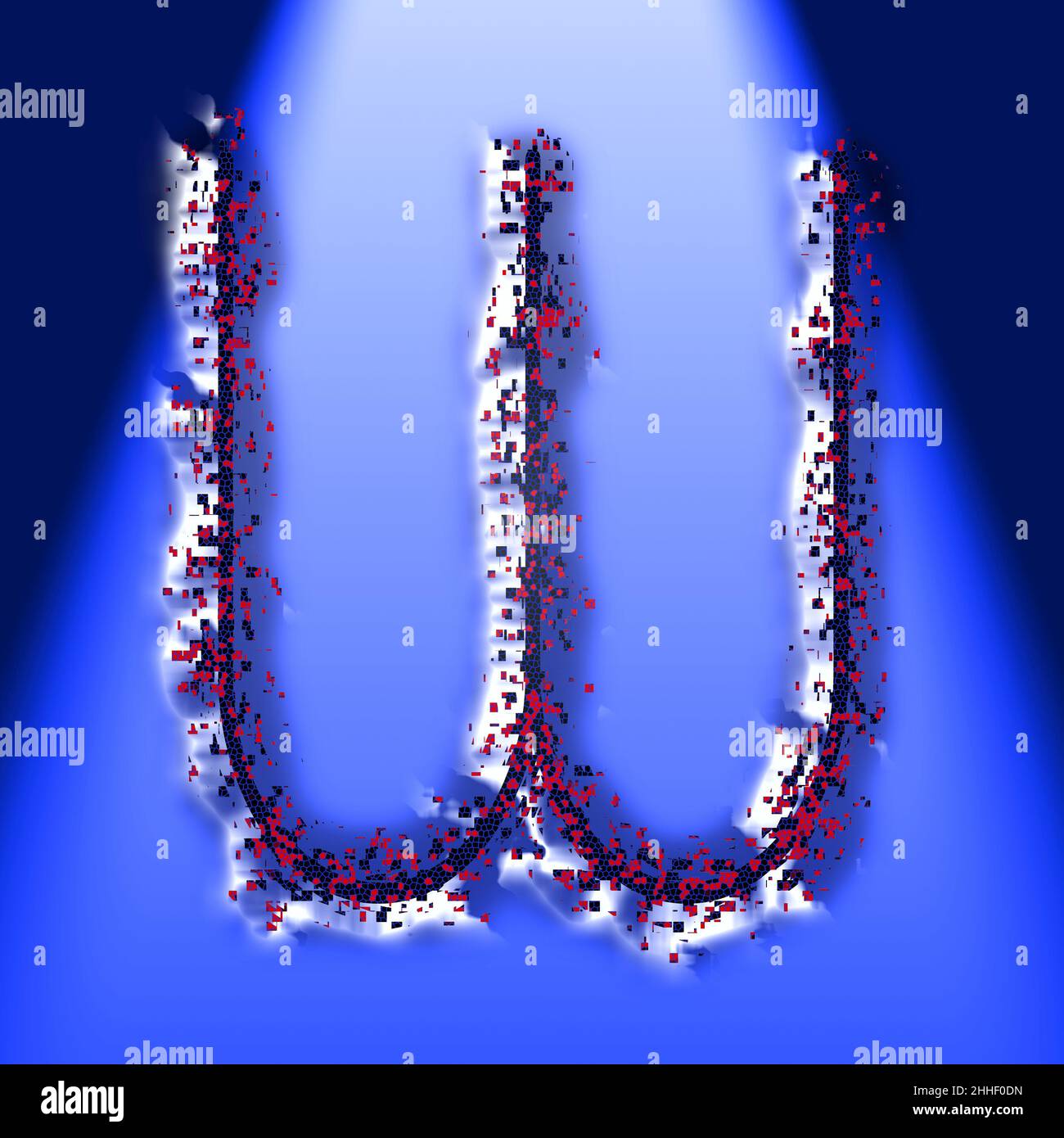 Monogram of uppercase character W , on stage Stock Photo - Alamy