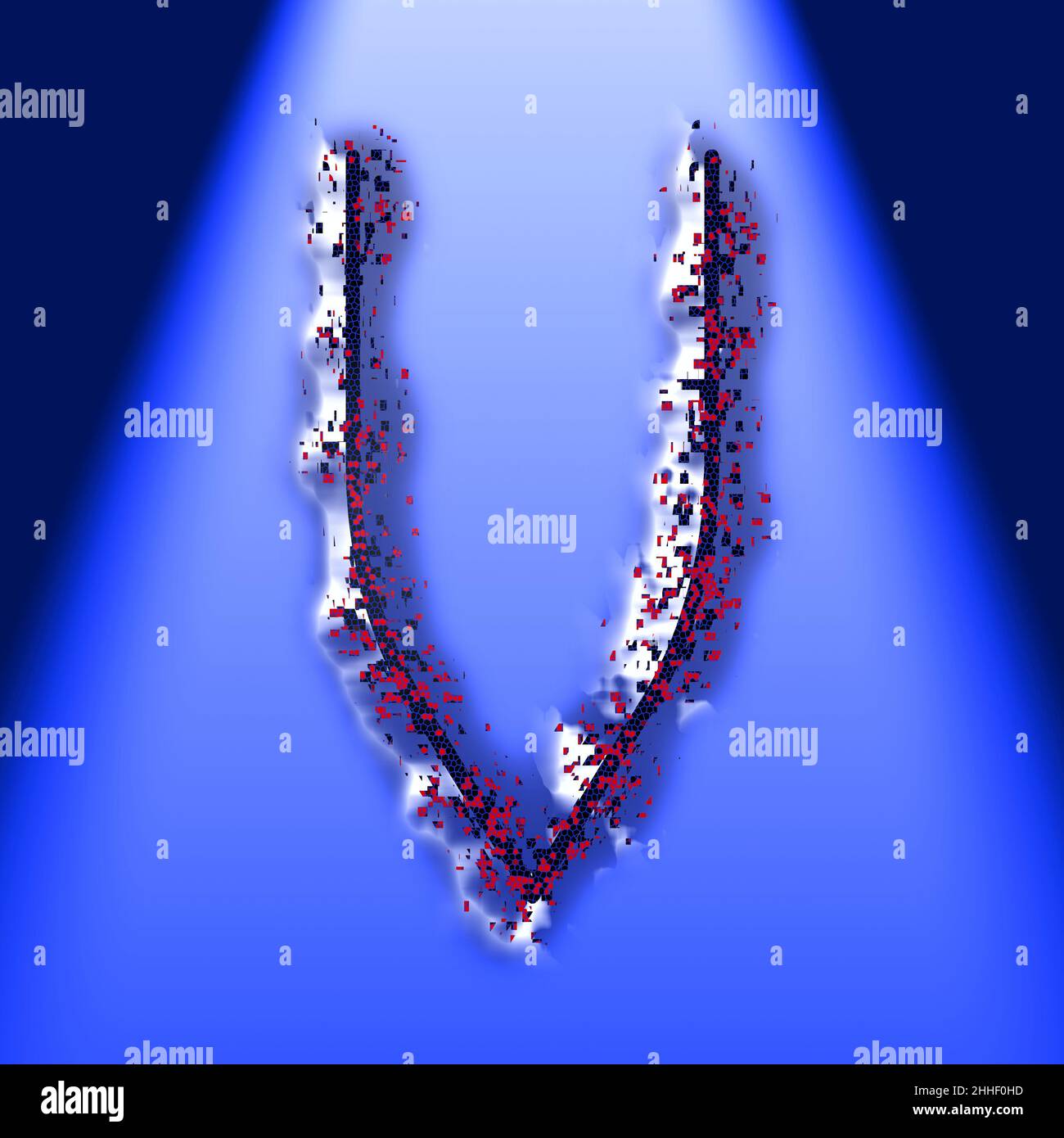 Monogram of uppercase character V , on stage Stock Photo - Alamy