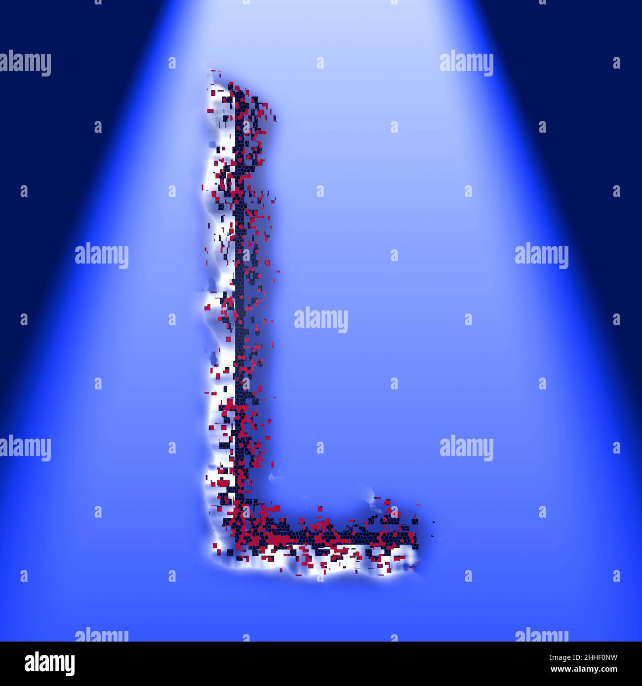 Monogram of uppercase character L , on stage Stock Photo - Alamy